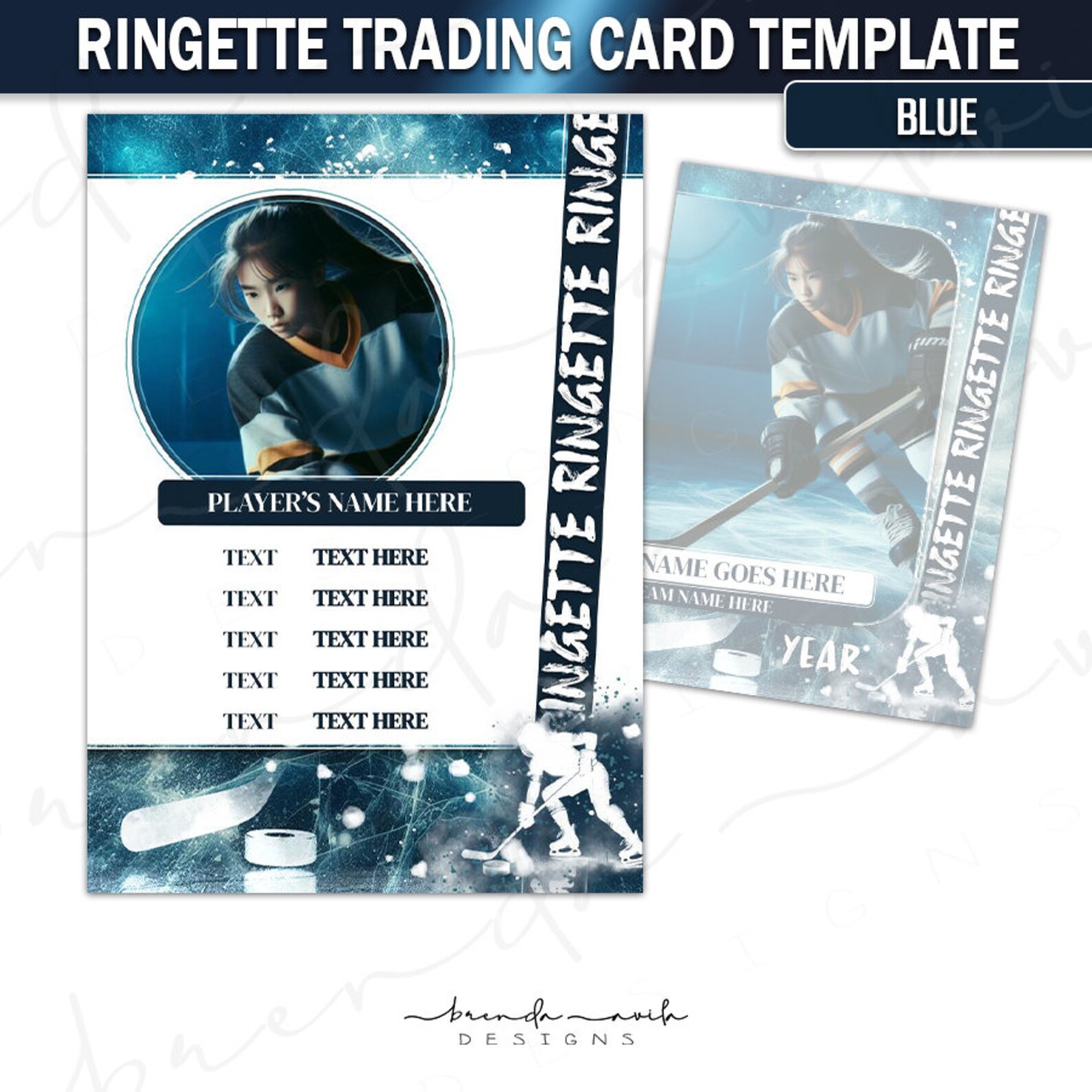 Ringette Trading Card Template - Google Slides- High Resolution ...