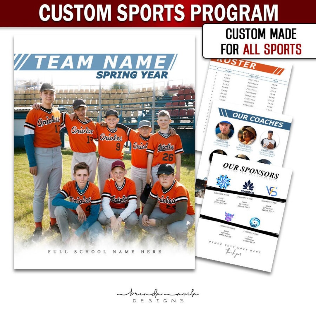 Custom Sports Program - ALL SPORTS - Digital Design- High Quality ...