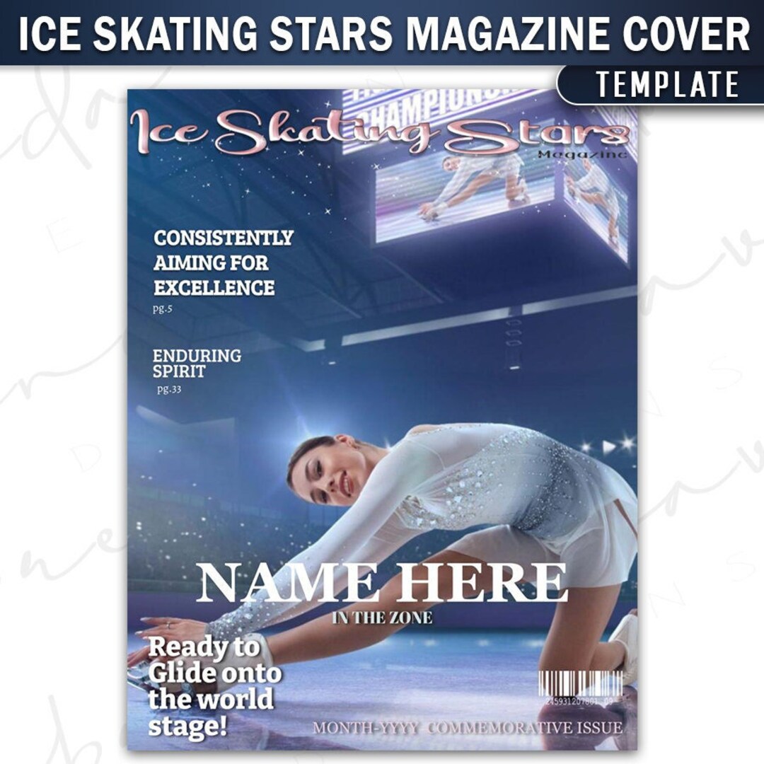 Ice Skating Stars Magazine Cover Template- Google Slides- High Quality ...