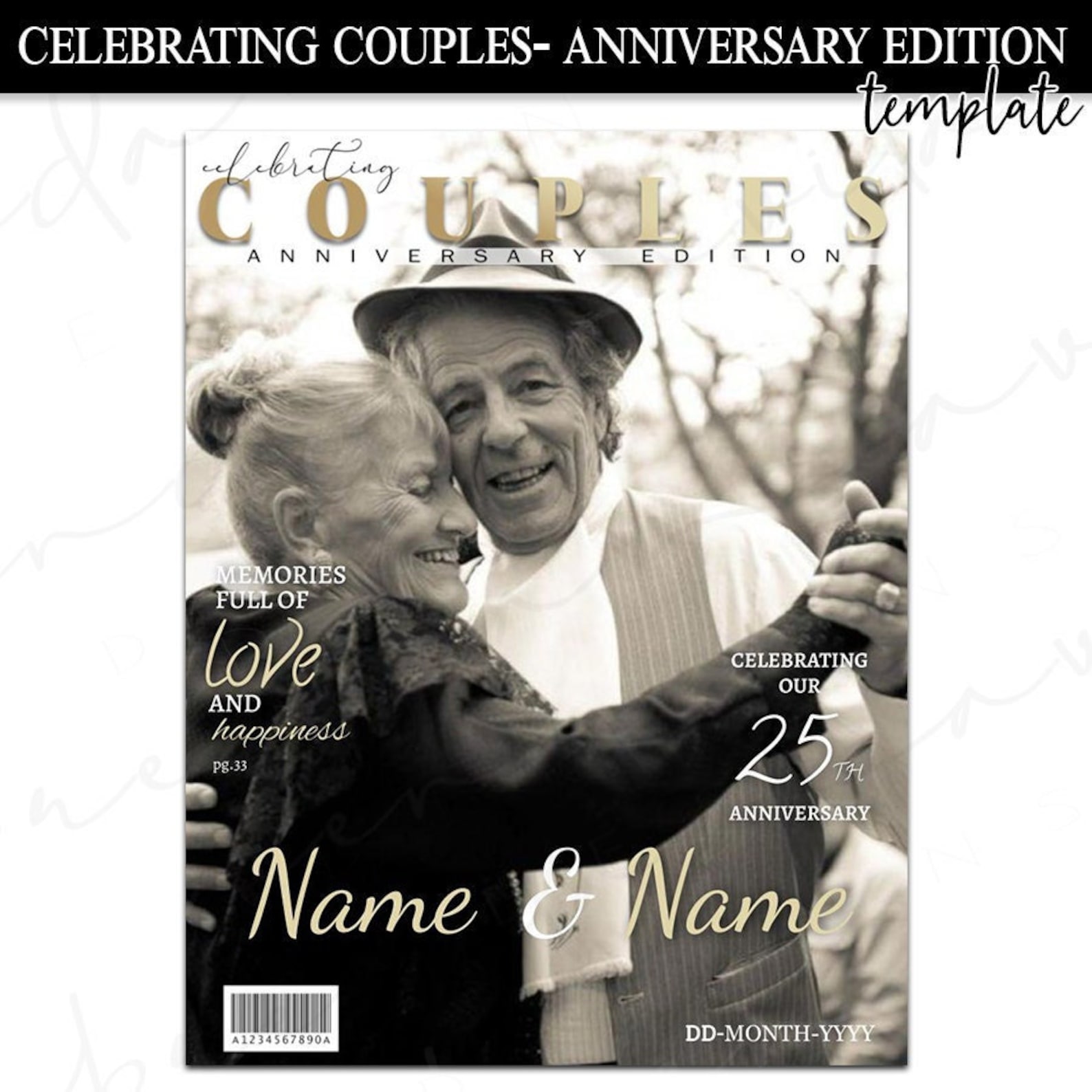 Celebrating Couples Anniversary Edition Magazine Cover - Etsy