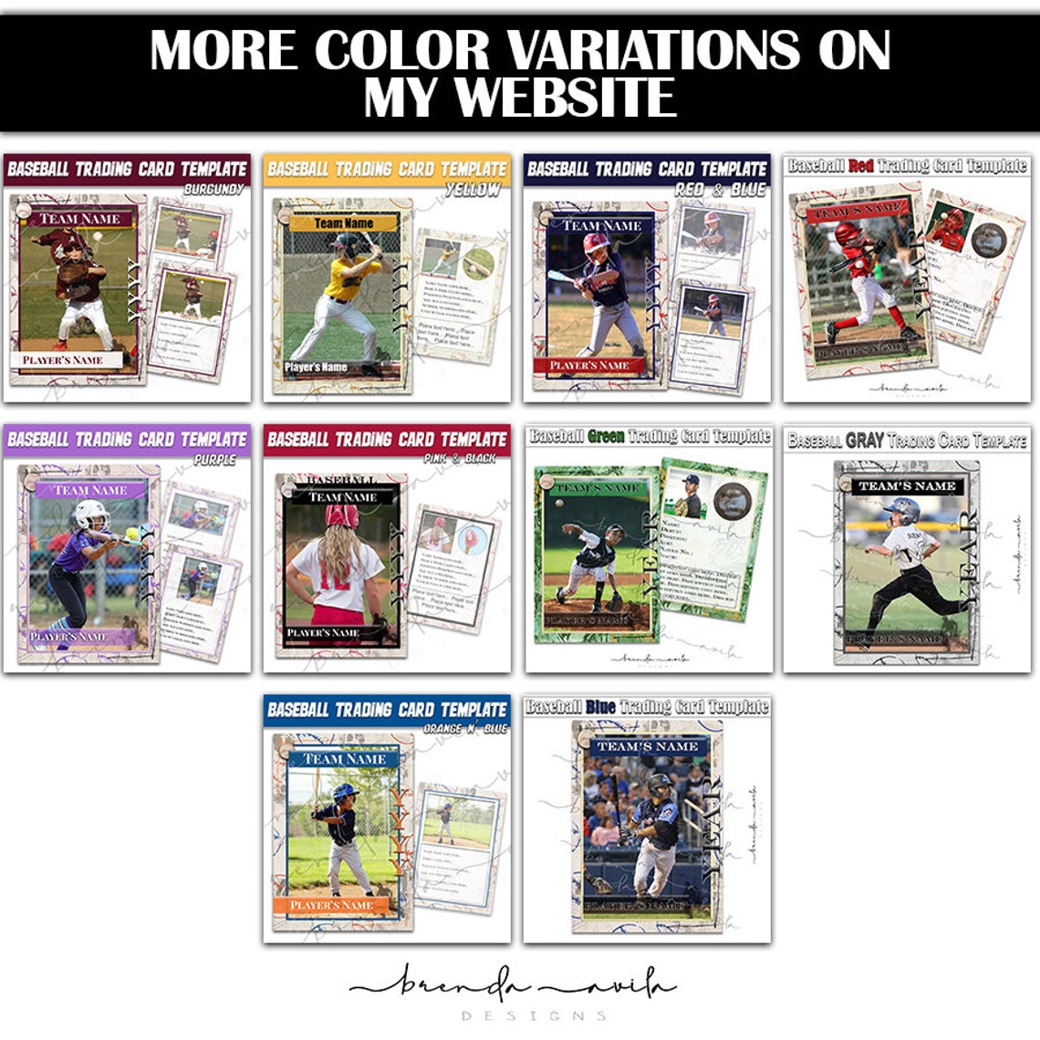 All Star Baseball Trading Card Template- Sports- Star Player- High ...