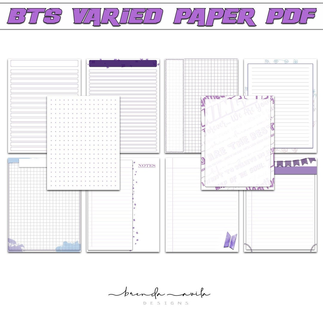 Digital Paper PDF BTS Various Page Layouts High Quality - Etsy