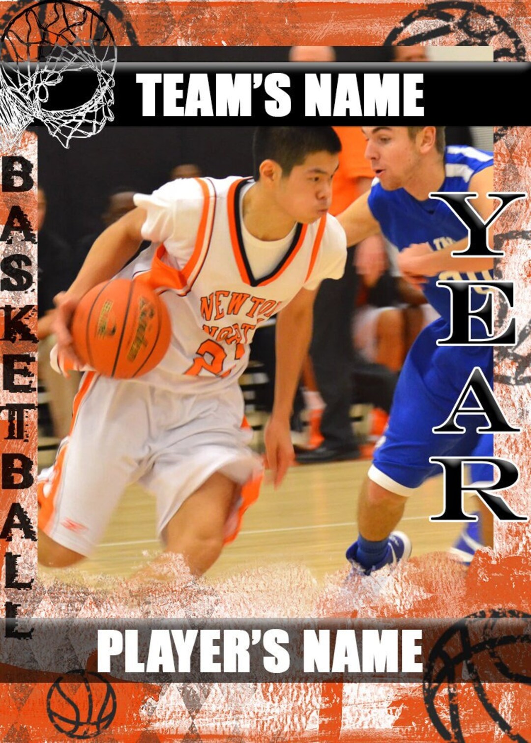 Basketball Orange Trading Card - Etsy