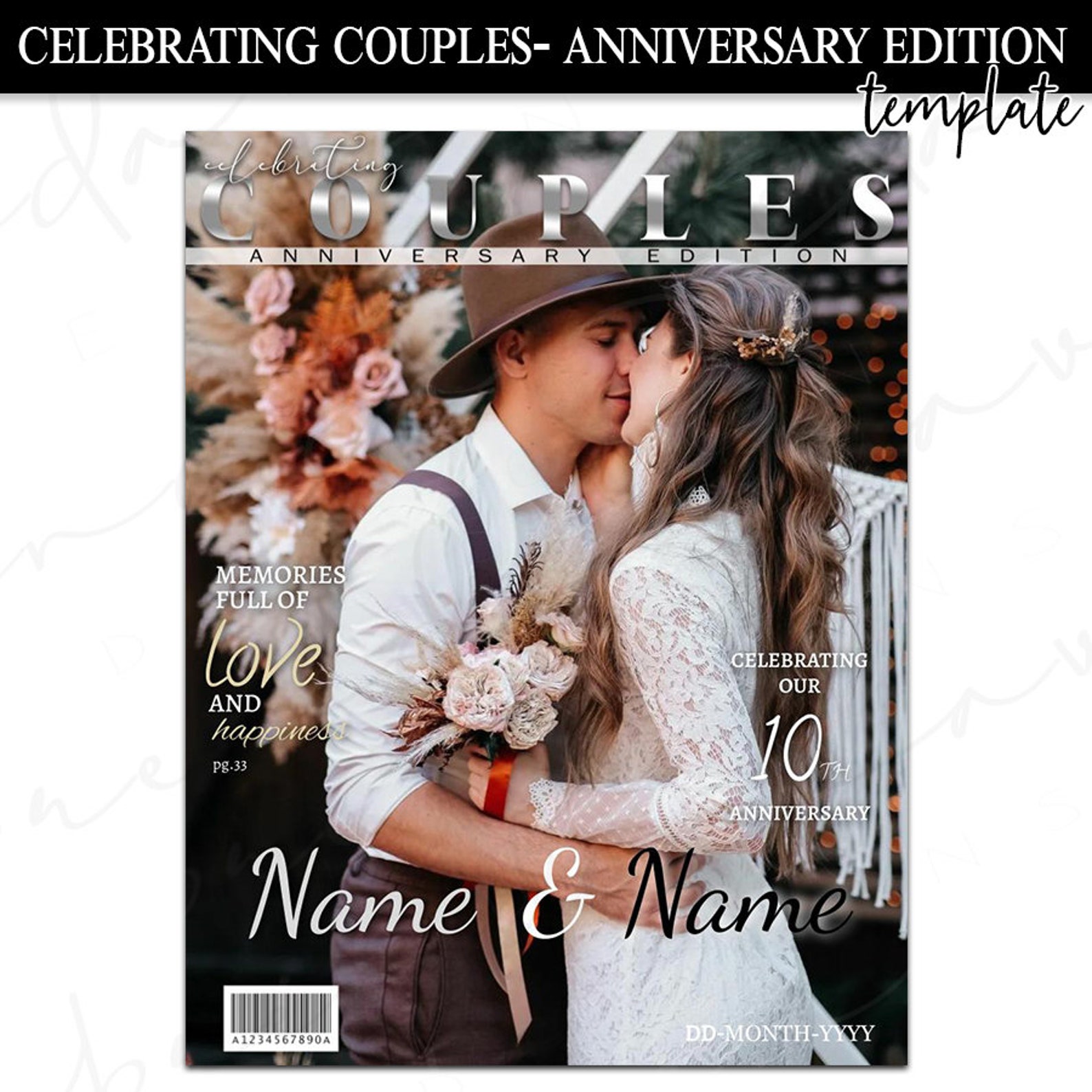 Celebrating Couples Anniversary Edition Magazine Cover - Etsy