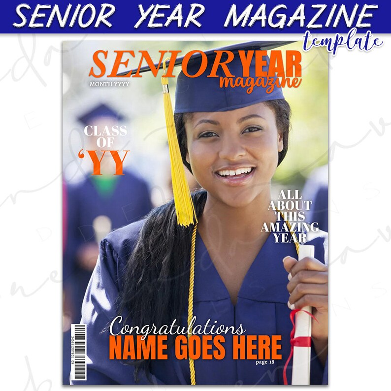 Senior Year Magazine Cover Template Google Slides File Edit - Etsy