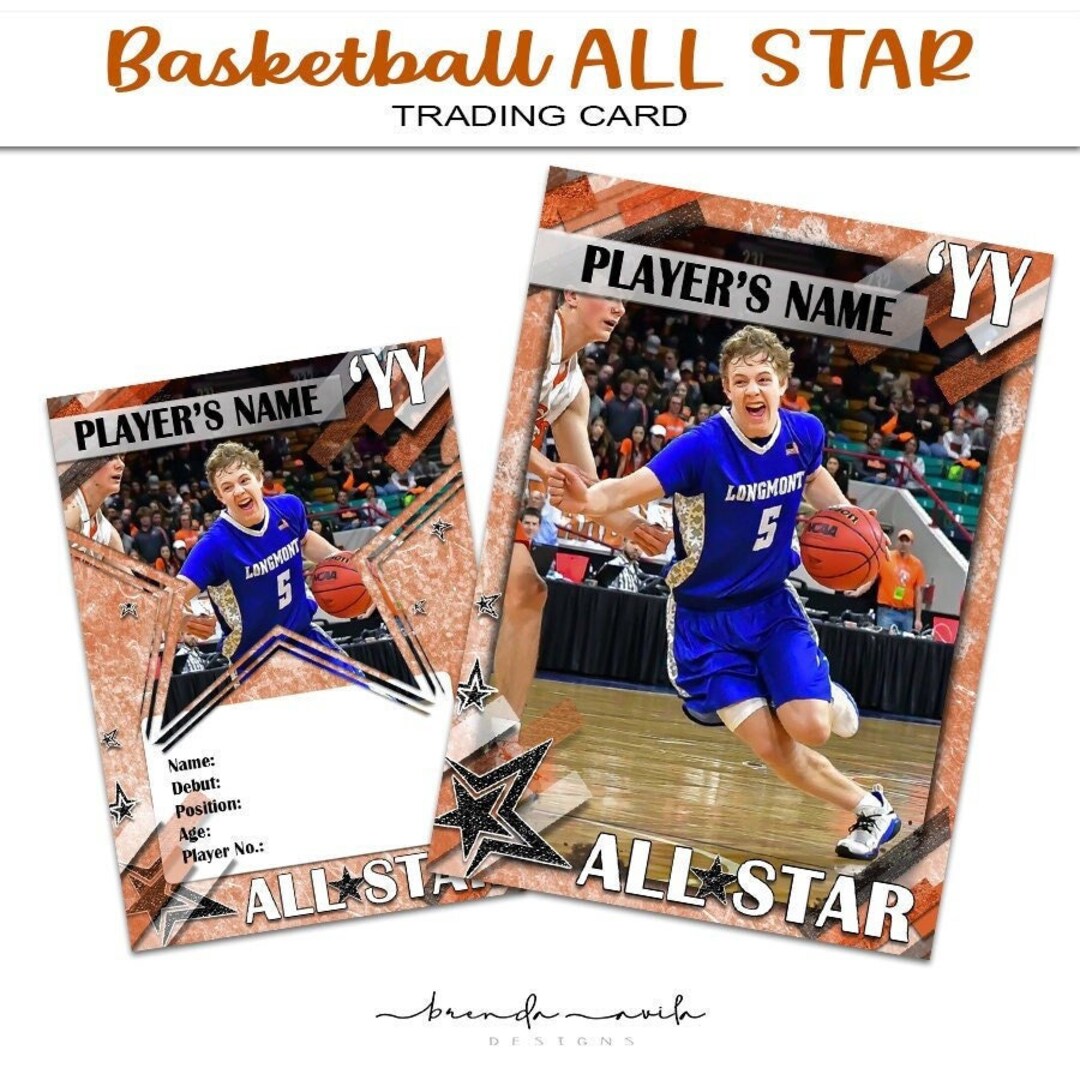 Plantilla de tarjeta coleccionable de baloncesto All Star- Deportes ...