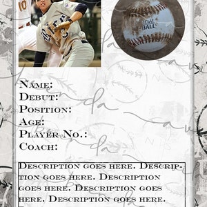 Baseball Trading Card Black and Gray- Sport - Etsy