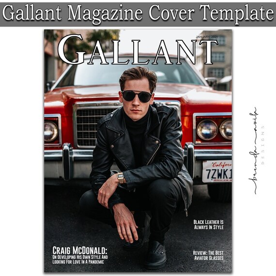 Gallant Magazine Cover Template High Quality | Etsy