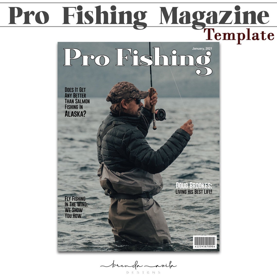 Pro Fishing Magazine Cover Custom Google Slides - Etsy