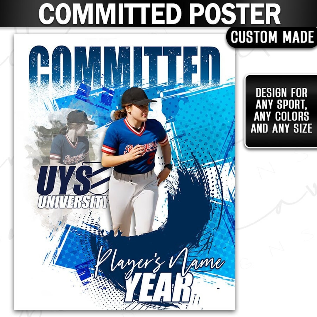 Committed Poster- Abstract Version - Custom Made- All Sports - Etsy