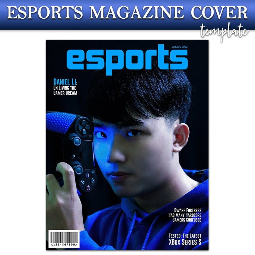 Esports Magazine Cover- Template- Google Slides- High Resolution- Edit ...