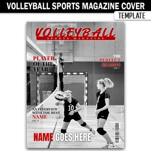 Volleyball Magazine Cover Template: Sports Photo Design (google Slides ...