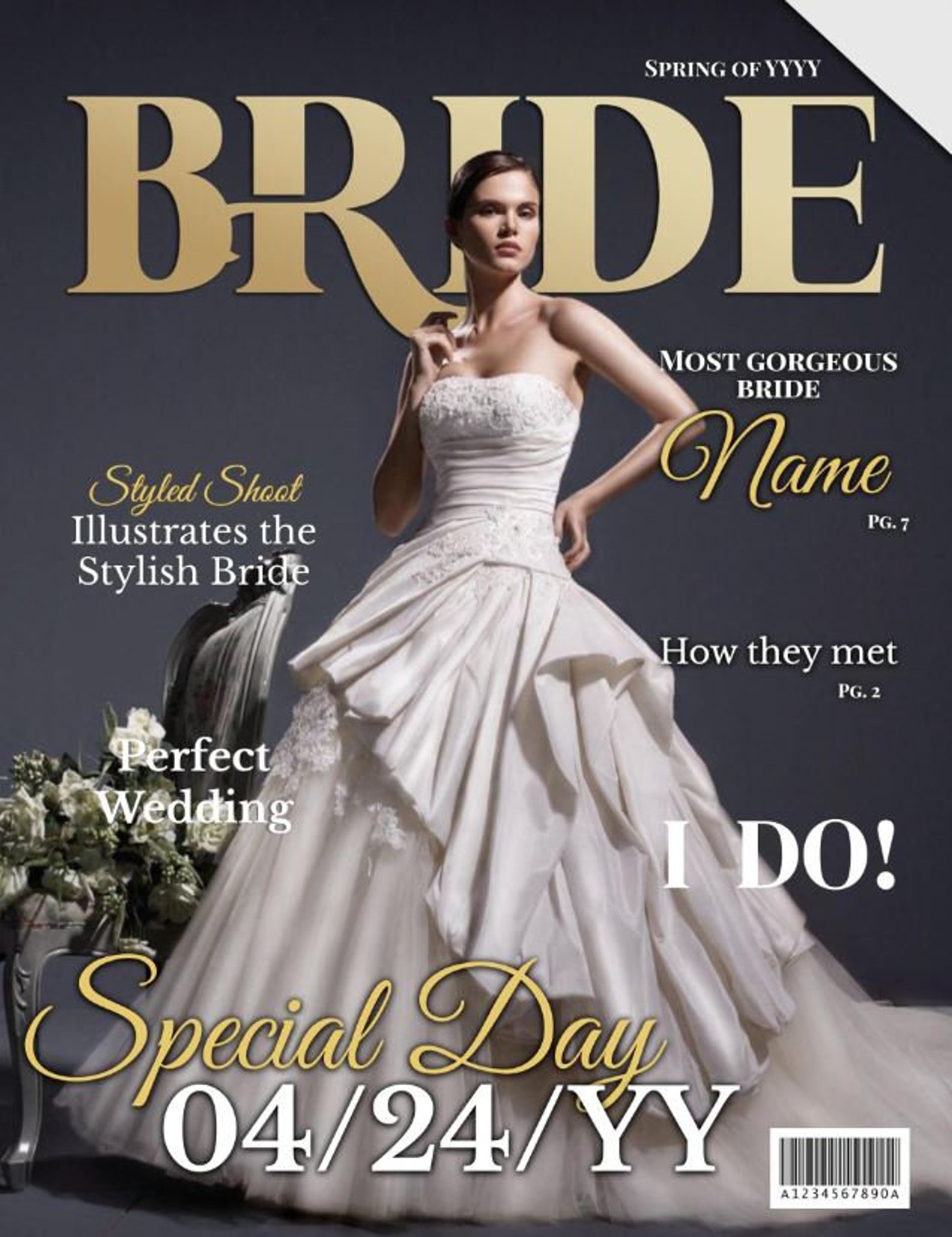 Bride Magazine Cover Template Edit High Quality - Etsy