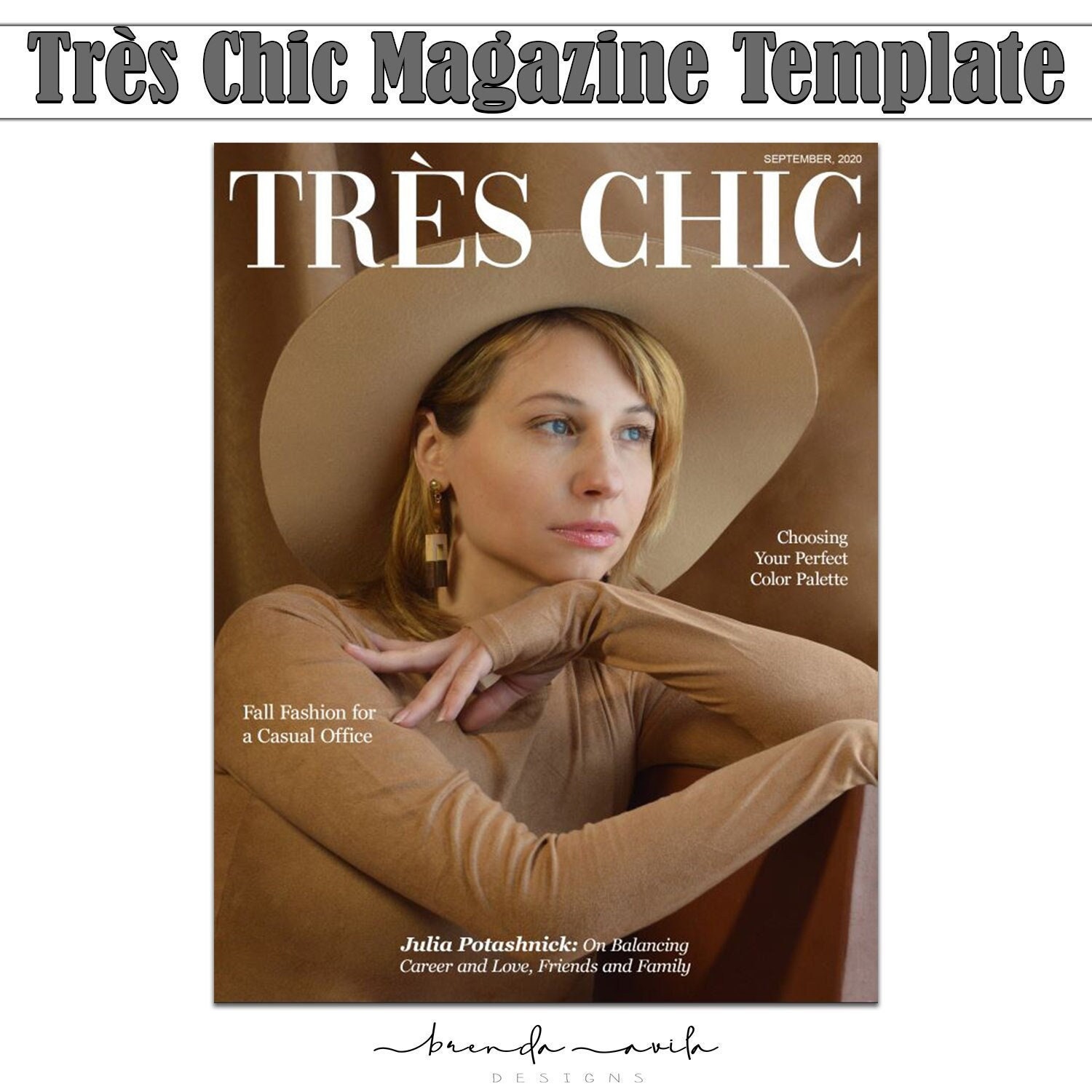 TRÈS CHIC Magazine Cover- Custom- Google Slides - Etsy