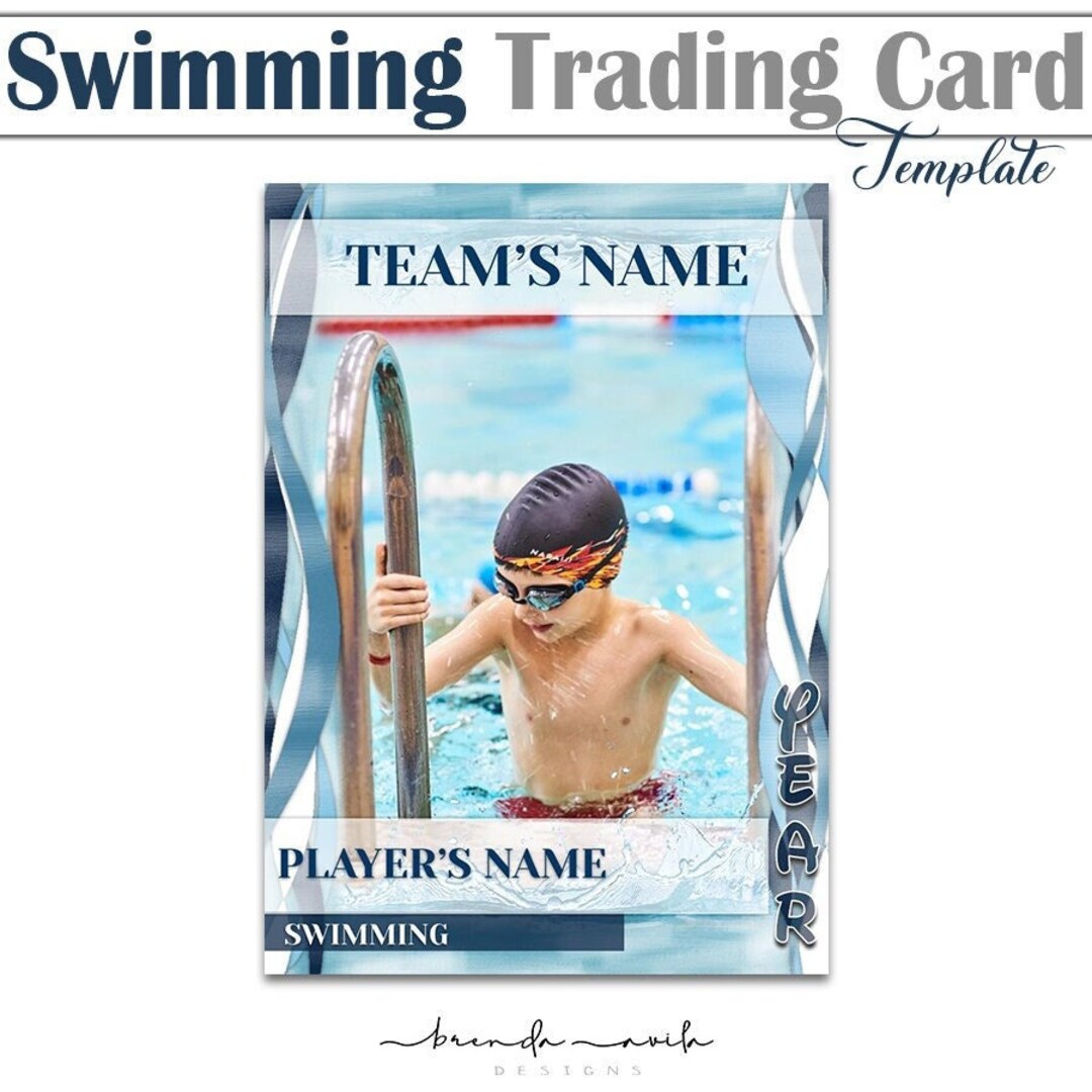 Swimming Trading Card Template- Google Slides- Sports- Edit - Etsy