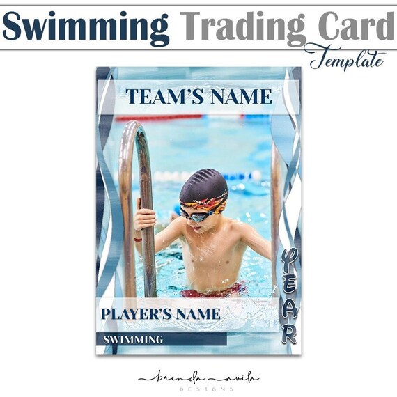 Swimming Trading Card Template Google Slides Sports Edit - Etsy