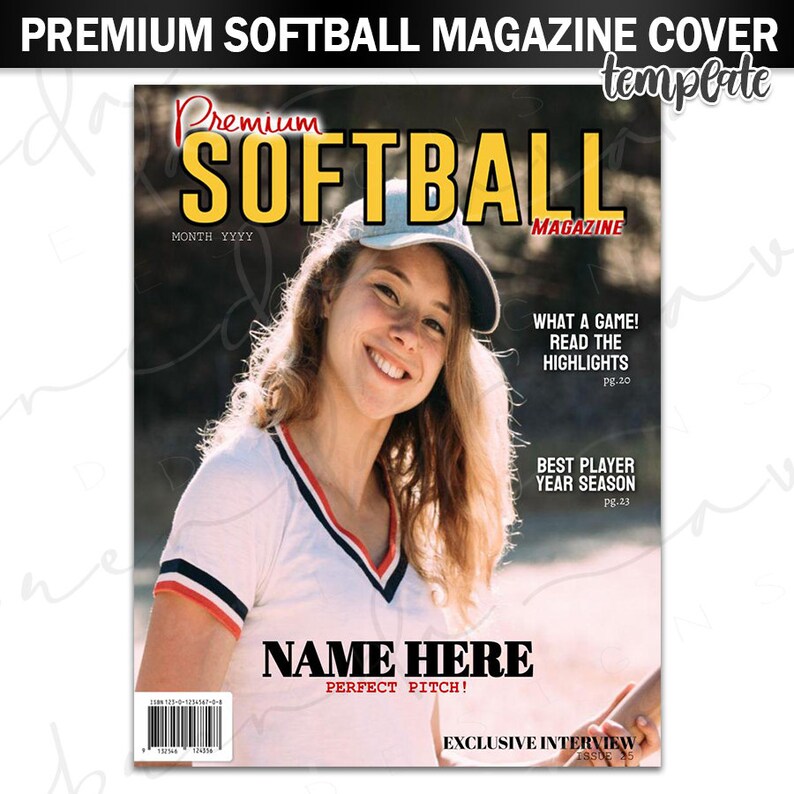 Premium Softball Magazine Cover- Google Slides- Template- High Quality ...