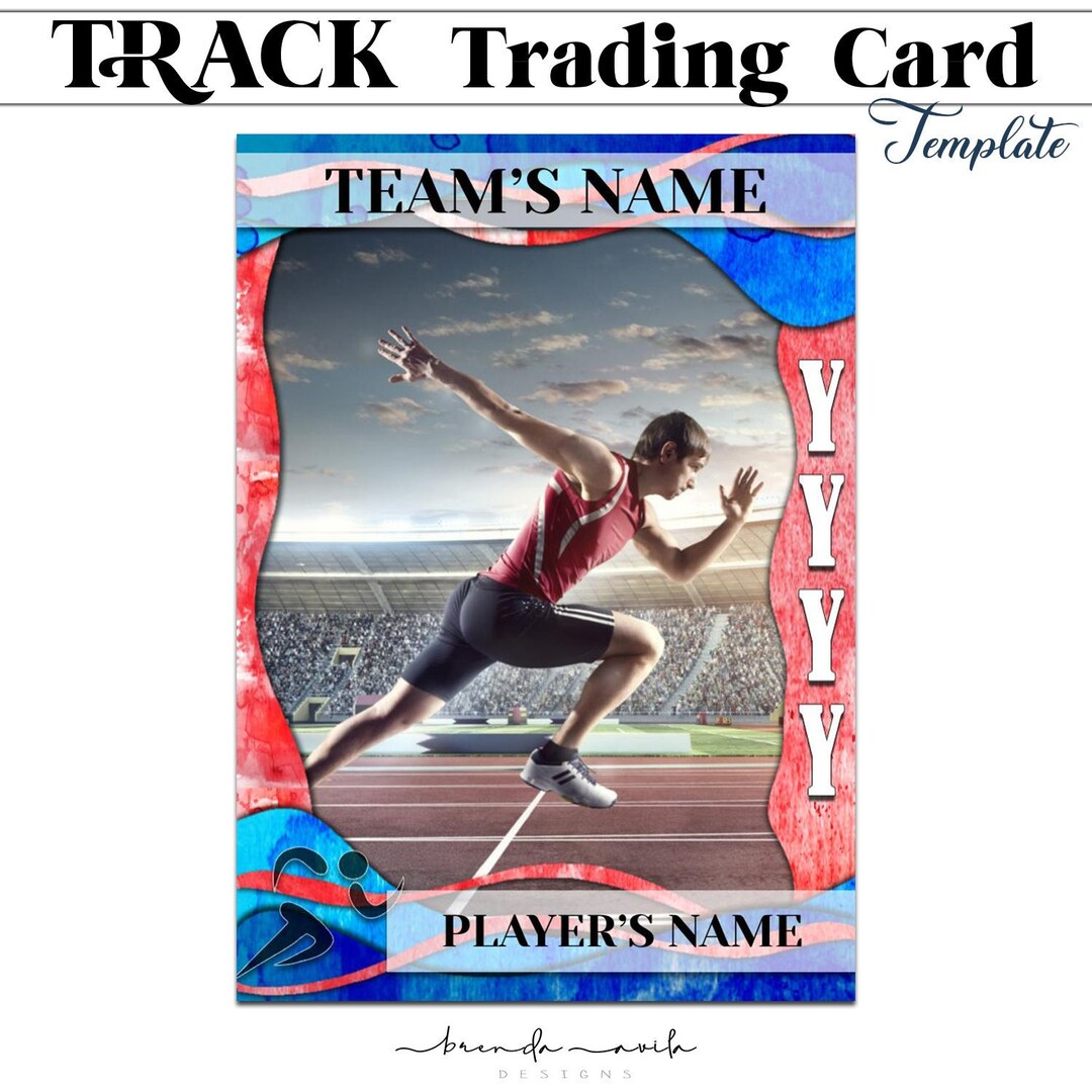 Track Trading Card Template- Google Slides- Sports- Edit- Running - Etsy