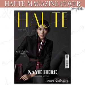 HAUTE Magazine Cover Template- Custom- Google Slides- High Quality - Etsy