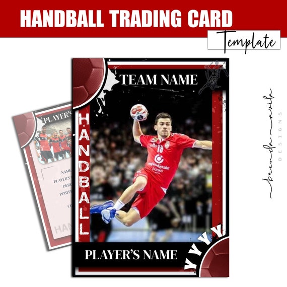 Red & Black Handball Trading Card Template High Quality - Etsy