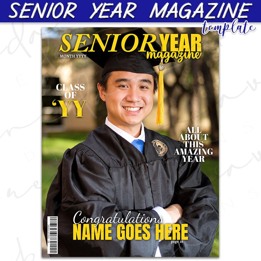 Senior Year Magazine Cover Template- Google Slides File- Edit ...