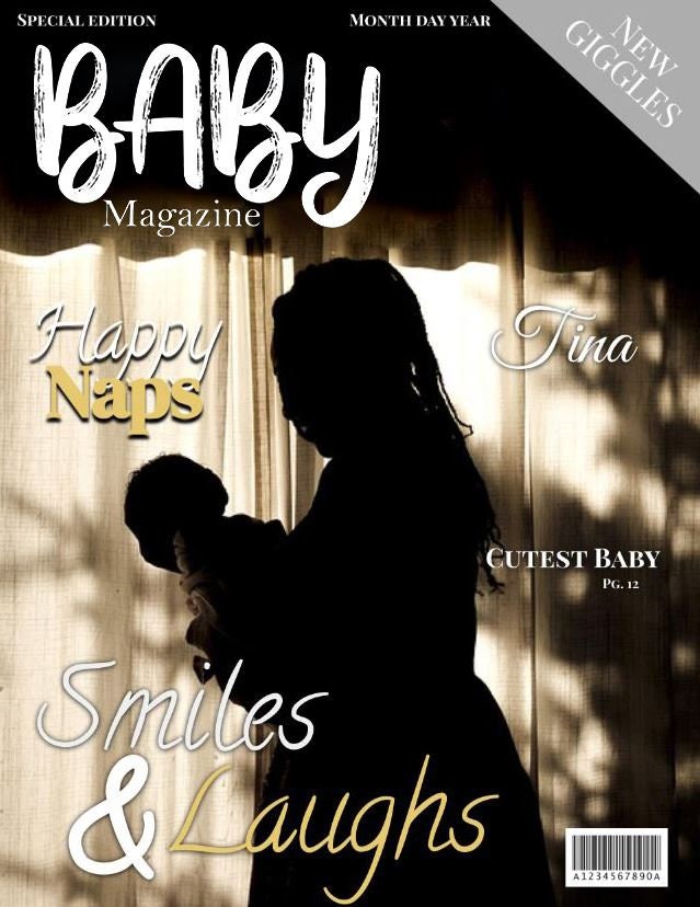 Baby Magazine Cover Template High Quality Google Slides - Etsy