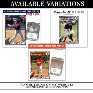 All Star Baseball Trading Card Template- Sports- Star Player- High ...