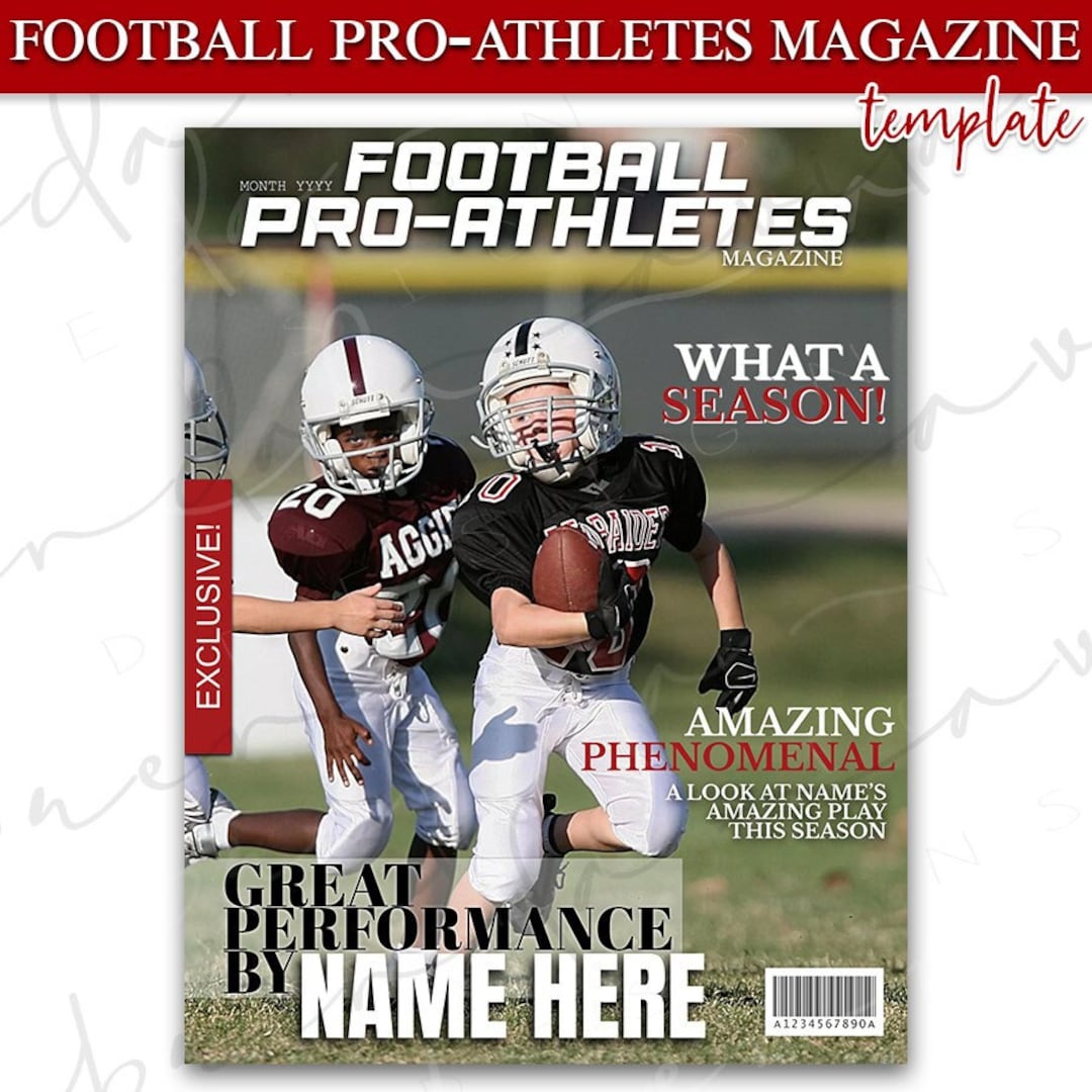 Football Pro-athletes- Magazine Cover Template- Custom- Google Slides ...