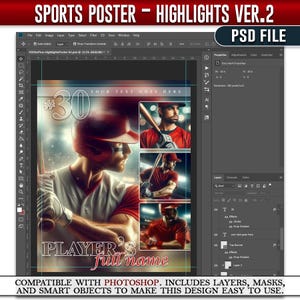 PSD Templates - Sports Poster - Highlights Version 2 - Etsy