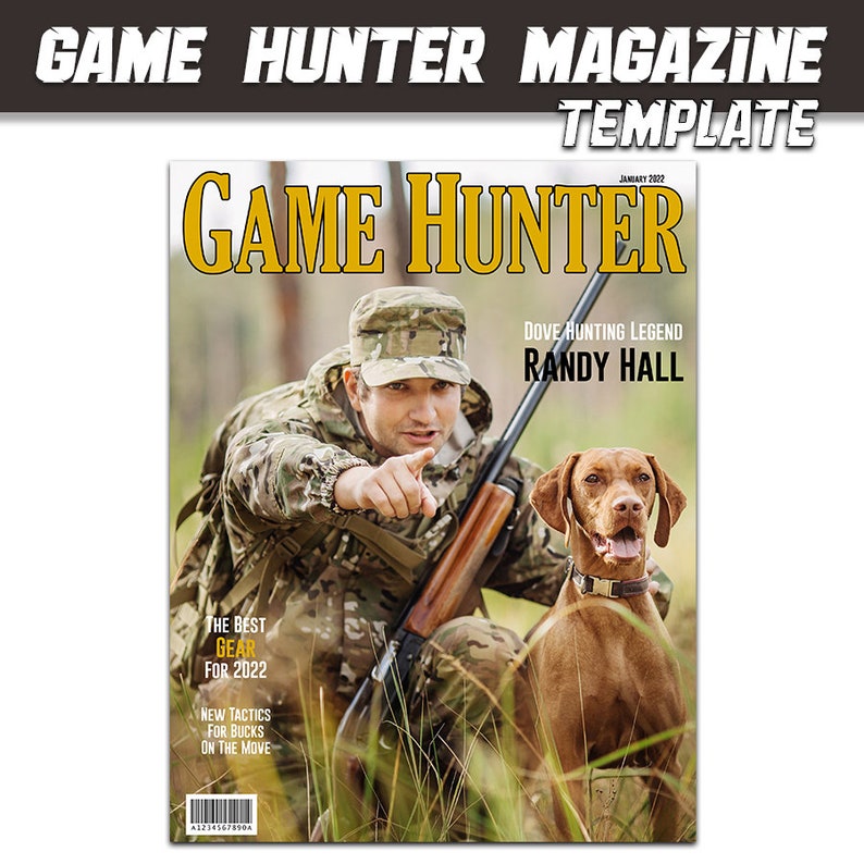 Game Hunter Magazine Cover Template Google Slides File Edit - Etsy