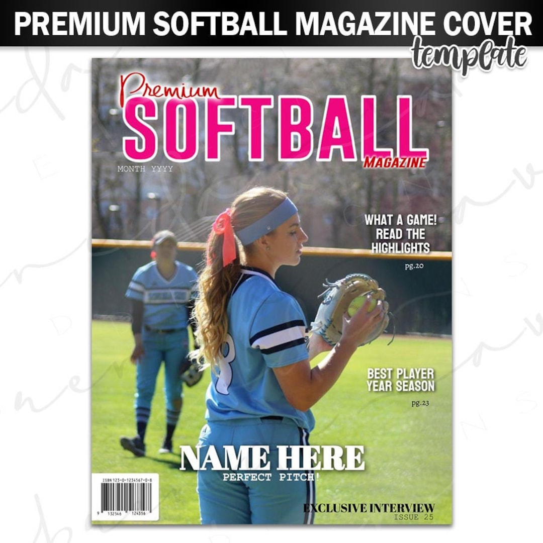 Premium Softball Magazine Cover- Google Slides- Template- High Quality ...