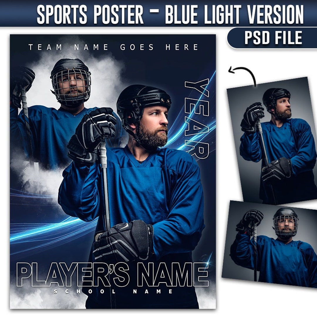 PSD Templates - Sports Poster - Blue Light Version - Etsy