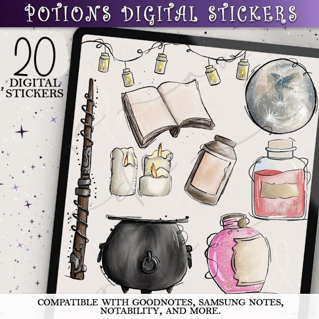 Digital Stickers- Potions - Goodnotes, Samsung Notes, Journal, Planner ...