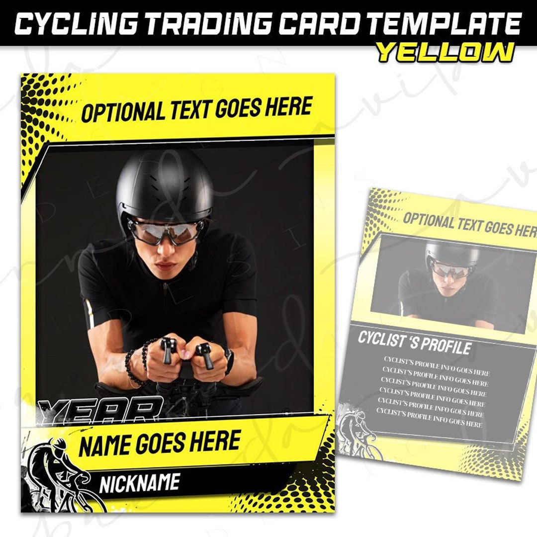 Cycling Trading Card Template- Google Slides- Sports- Edit - Etsy