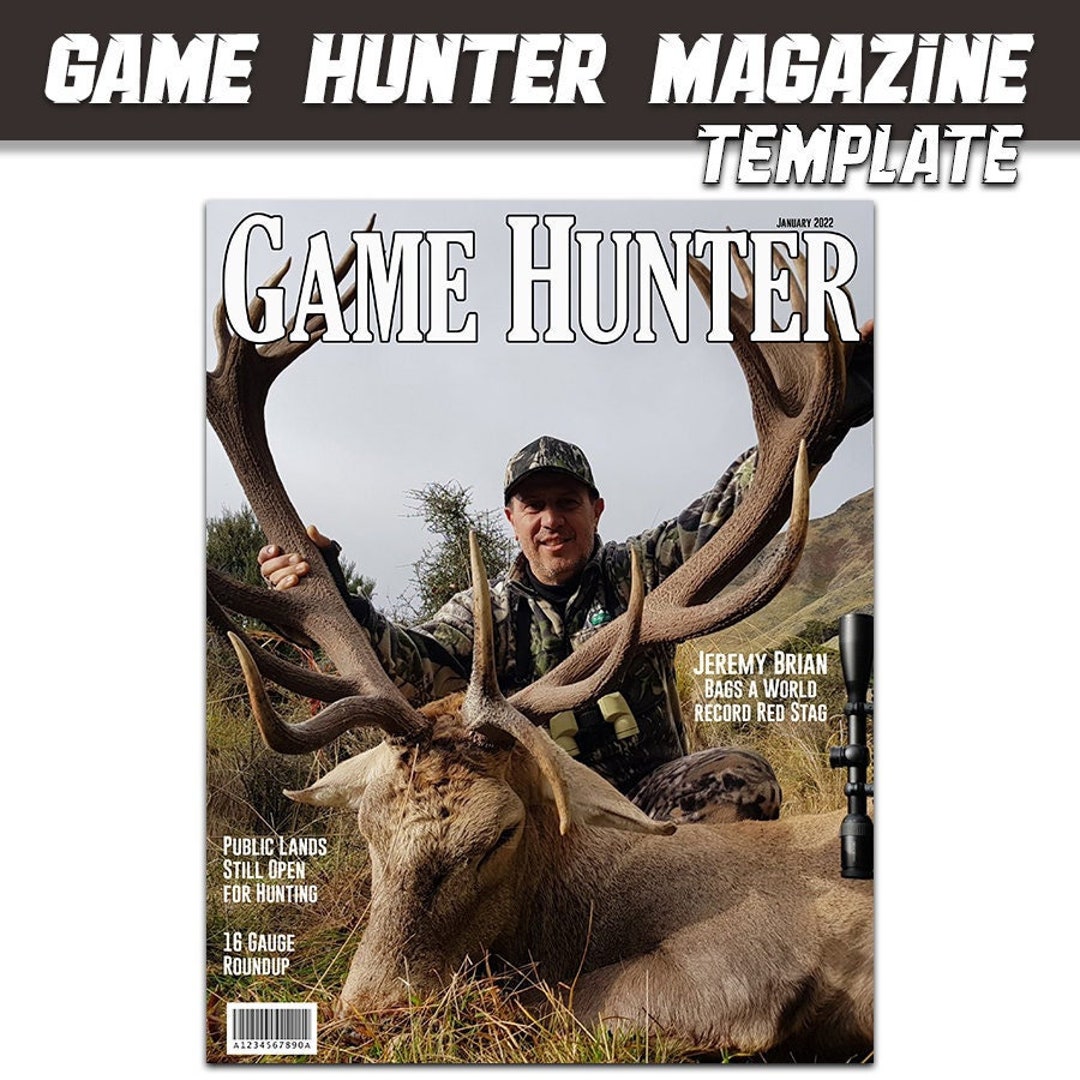 Game Hunter Magazine Cover Template- Google Slides File- Edit ...
