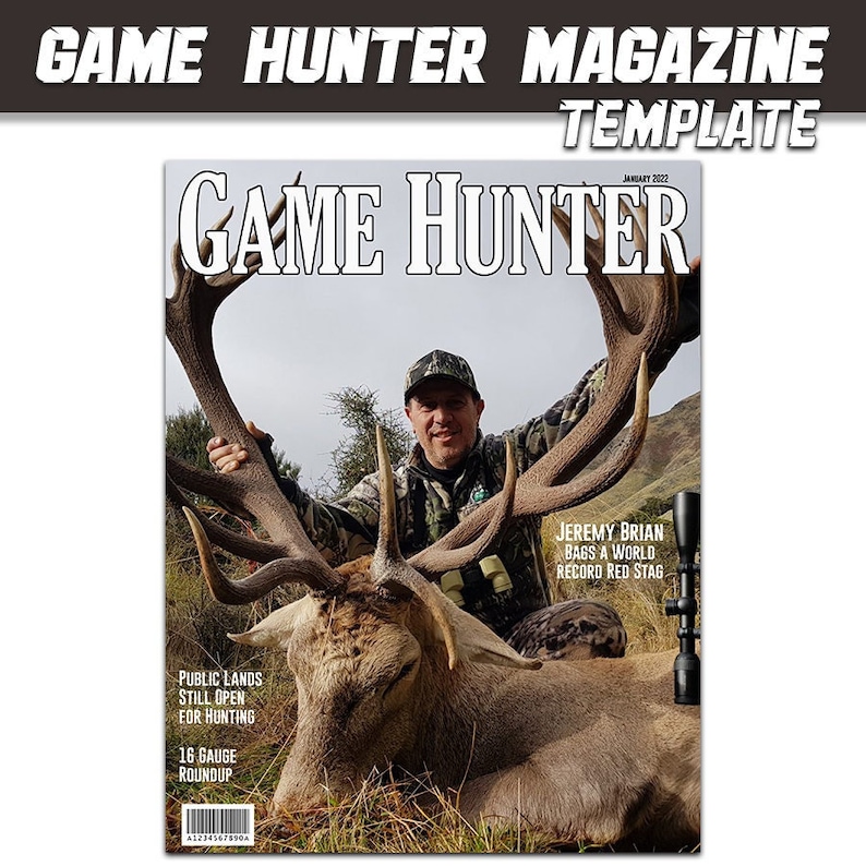 Game Hunter Magazine Cover Template- Google Slides File- Edit ...