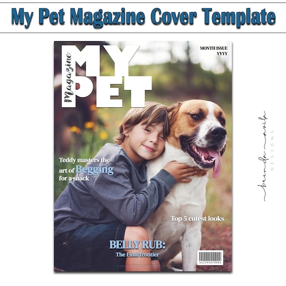 My Pet Magazine Magazine Cover Template Custom High - Etsy