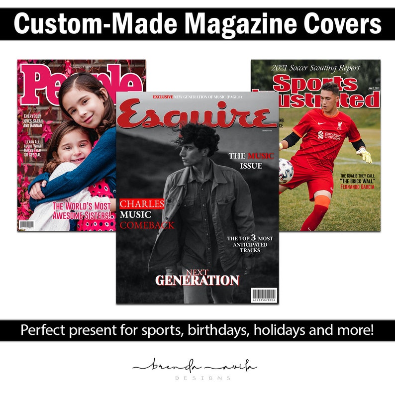 Custom-made Magazine Cover Designs High Quality Google - Etsy