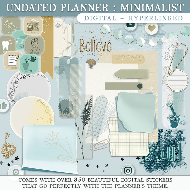 Undated Minimalistic Digital Planner- Goodnotes, Notability, Samsung ...