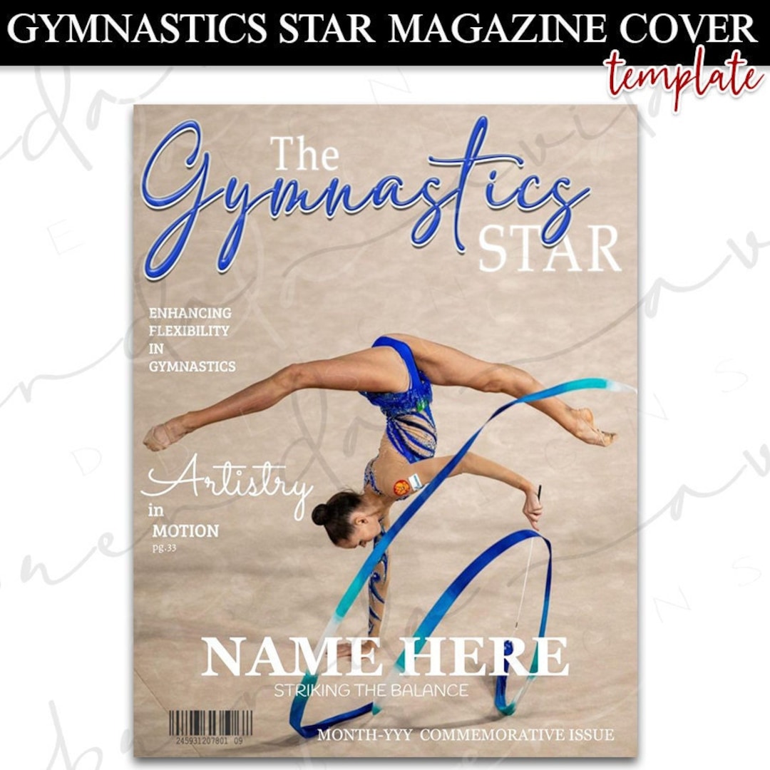 Gymnastics Star- Magazine Cover Template- Custom- Google Slides- High ...