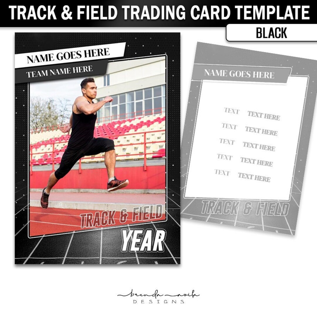 Track & Field Trading Card Template- Splatter - Black - Google Slides ...