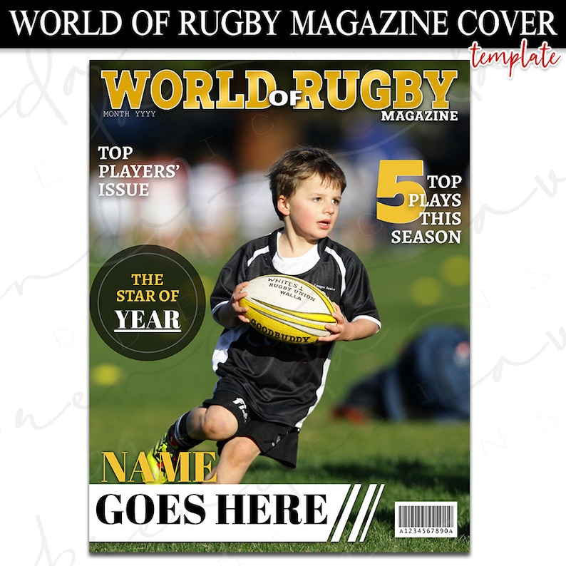 World of Rugby Magazine Cover Template Custom Google - Etsy