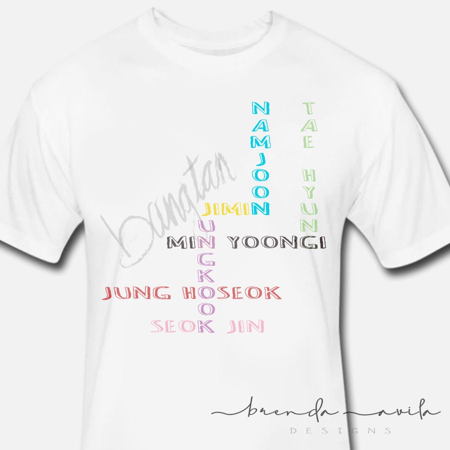 BTS Names SVG File - Etsy