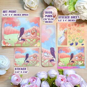 Fruit Picnic Bookmark - Double Sided - Matte Laminated - Etsy