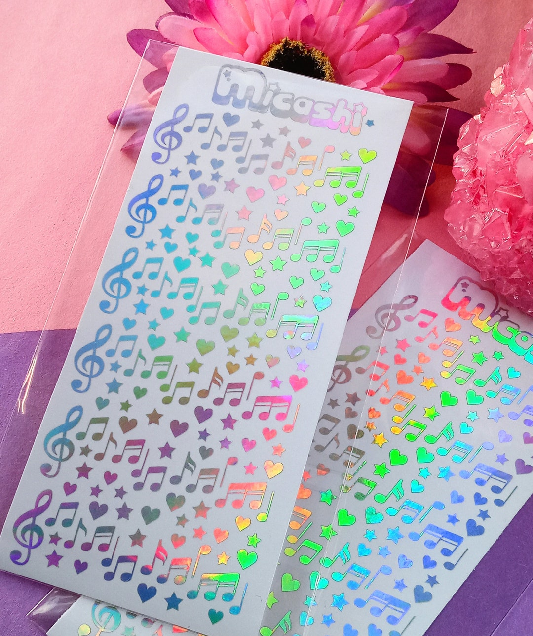 Holographic Deco Stickers Sheet | Music, Treble Clef, Musical Notes ...