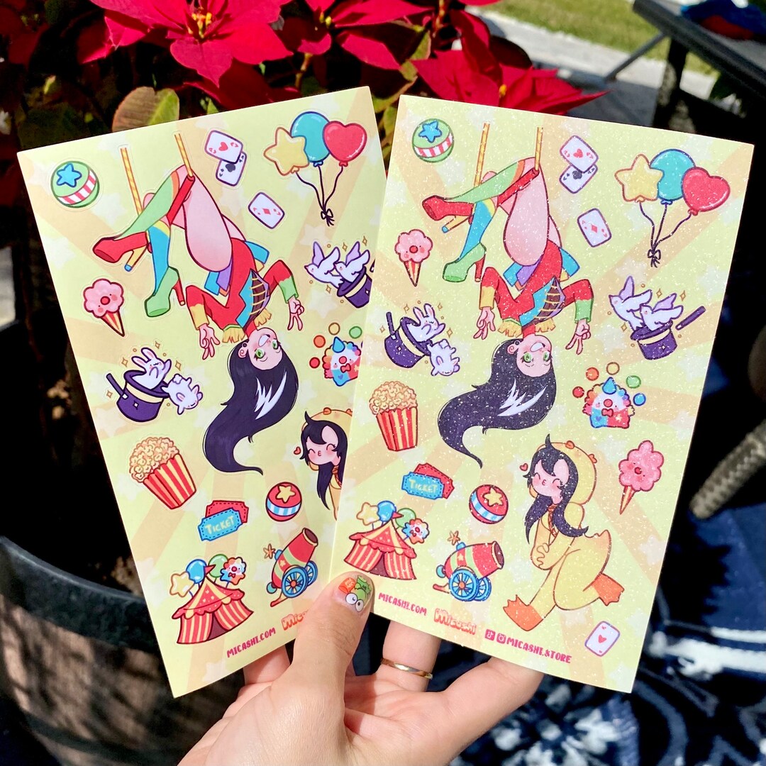 Circuscore Circus Trapeze Artist Girl Sticker Sheet Vinyl Stickers ...