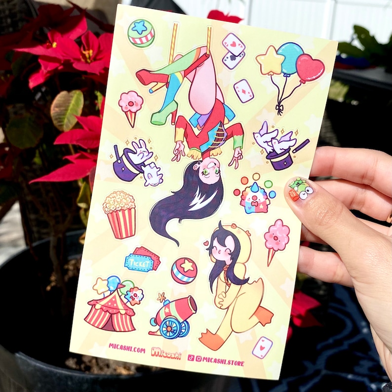 Circuscore ! Circus Trapeze Artist Girl Sticker Sheet! | Vinyl Stickers ...