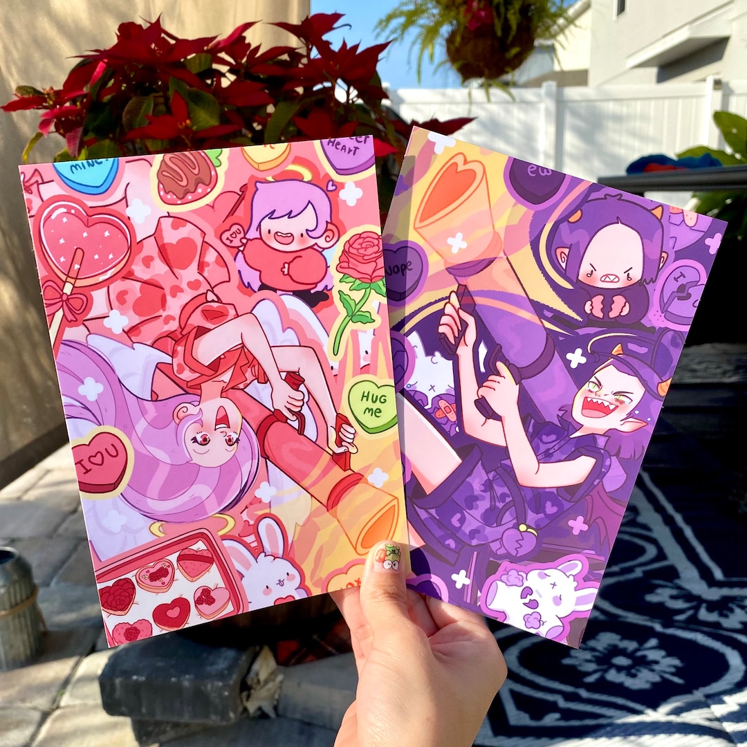 Valentine's Day Cupids Duo - Glitter Deco Stickers - Cute Vinyl Love ...