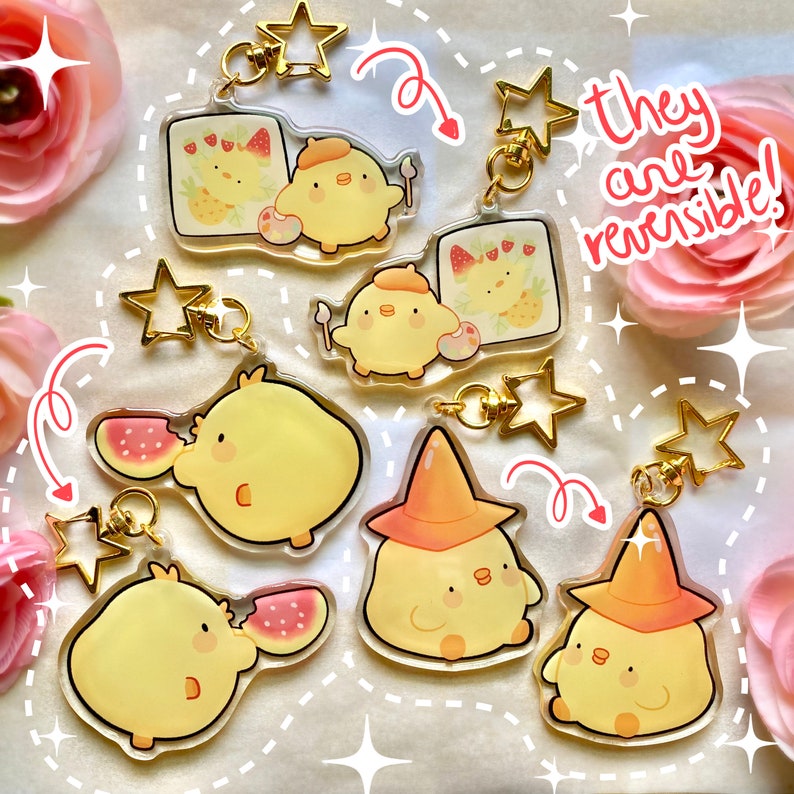 La Pipa Bag Charm and Keychain - Acrylic Epoxy Cute Chick Charms - Etsy