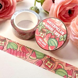 Kawaii Cute Watermelon Washi Tape Art - Scrapbooking Stationery - Etsy